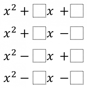 Quadratic Factoring a1 | Open Middle®
